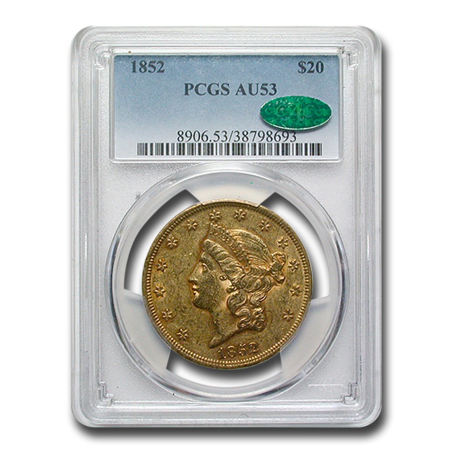 Buy 1852 $20 Liberty Gold Double Eagle AU-53 PCGS CAC | APMEX