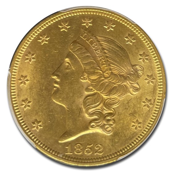 Buy 1852 $20 Liberty Gold Double Eagle MS-61 PCGS CAC | APMEX