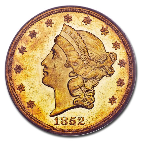 Buy 1852 $20 Liberty Gold Double Eagle MS-62 PCGS | APMEX