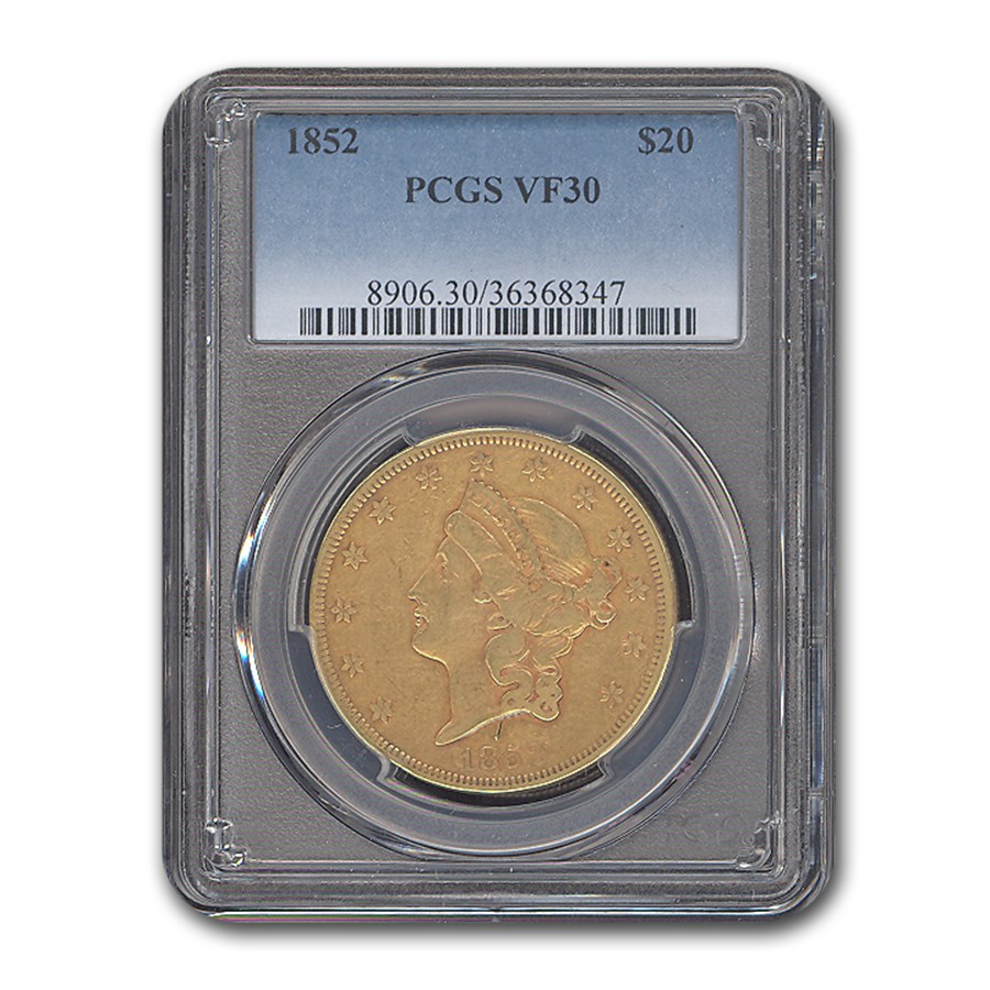 Buy 1852 $20 Liberty Gold Double Eagle VF-30 PCGS | APMEX