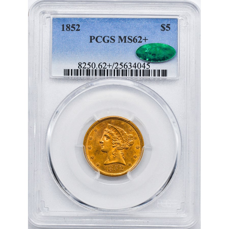 Buy 1852 $5 Liberty Gold Half Eagle MS-62+ PCGS CAC | APMEX
