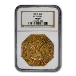 Buy 1852 $50 Humbert Gold Ingot U.S. Assay Office AU-50 NGC | APMEX