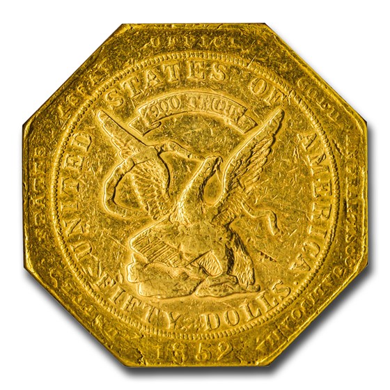 Buy 1852 $50 Humbert Gold Ingot US Assay AU-55 | APMEX
