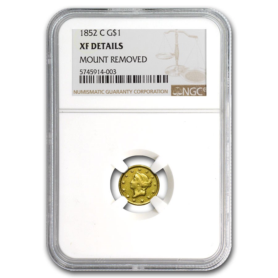 Buy 1852-C $1 Liberty Head Gold XF Details NGC (Mount Removed) | APMEX