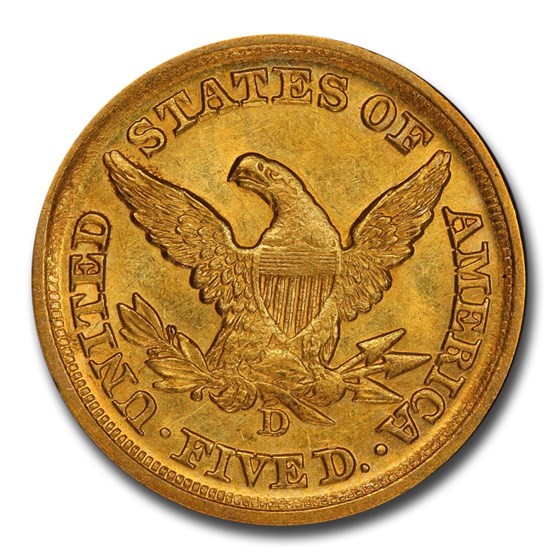 Buy 1852-D $5 Liberty Gold Half Eagle MS-63 PCGS | APMEX