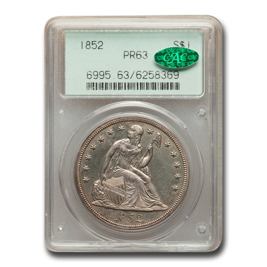 Buy 1852 Liberty Seated Dollar PR-63 PCGS CAC | APMEX