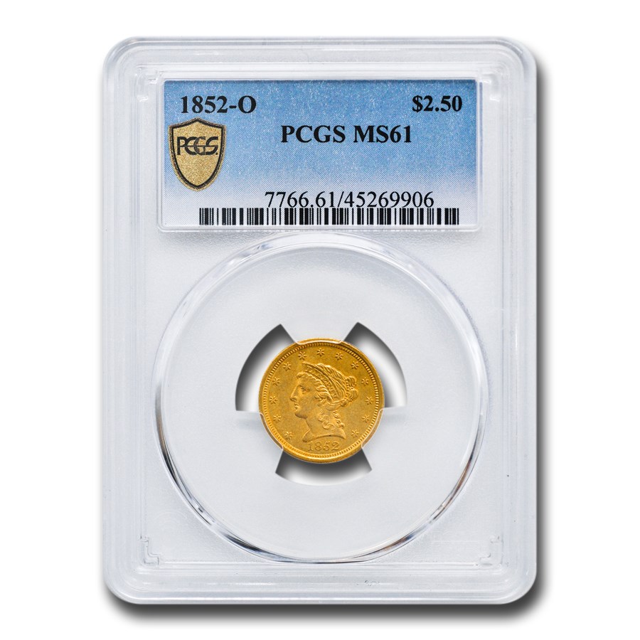 Buy 1852-O $2.50 Liberty Gold Quarter Eagle MS-61 PCGS | APMEX