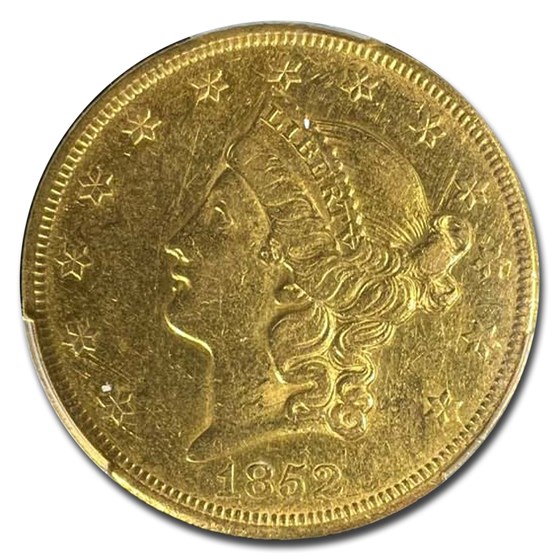 Buy 1852-O $20 Liberty Gold Double Eagle AU-50 PCGS | APMEX