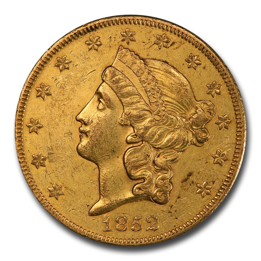 Buy 1852-O $20 Liberty Gold Double Eagle AU-55 PCGS CAC | APMEX