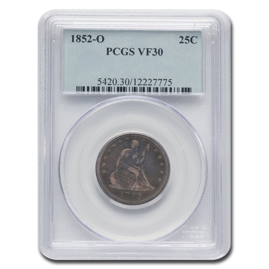 1852-O Liberty Seated Quarter VF-30 PCGS