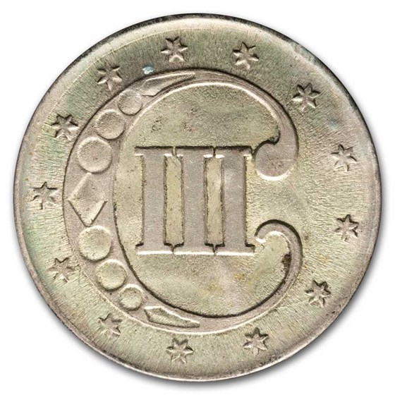 1852 Three Cent Silver BU Details