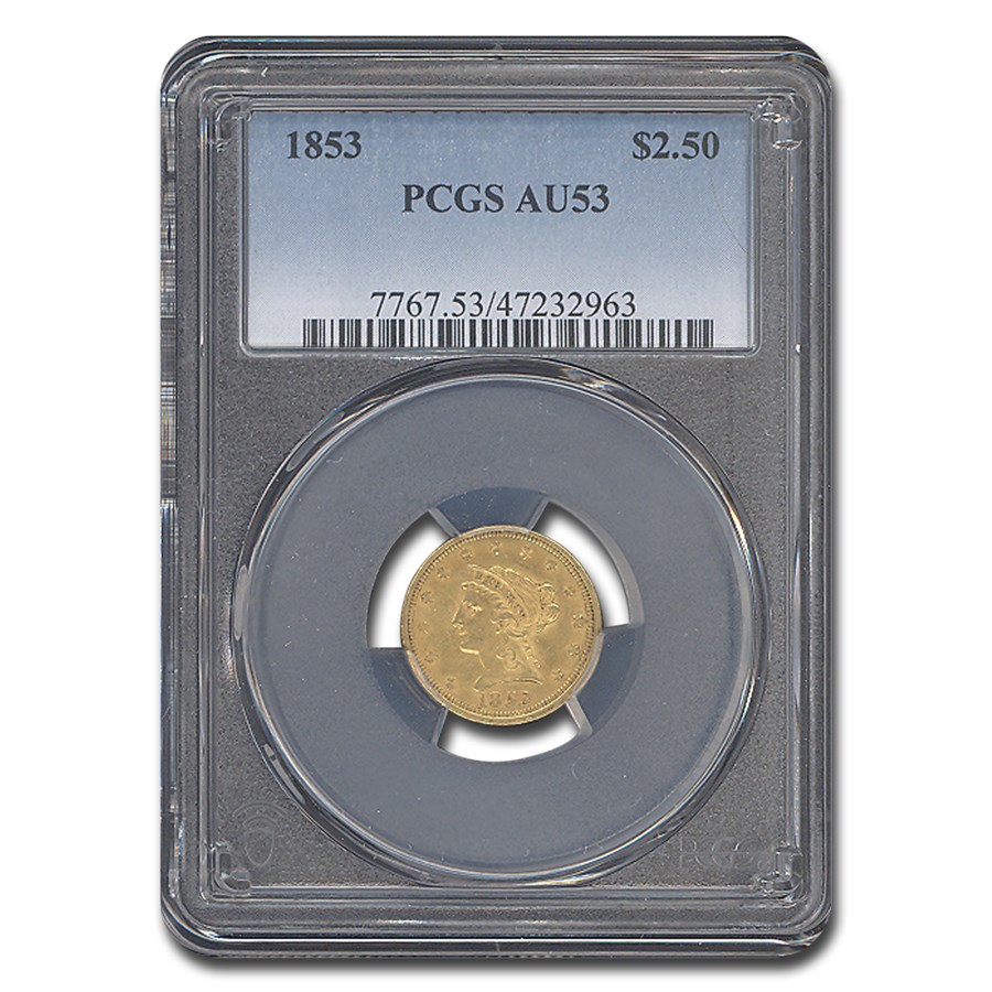 Buy 1853 $2.50 Liberty Gold Quarter Eagle AU-53 PCGS | APMEX