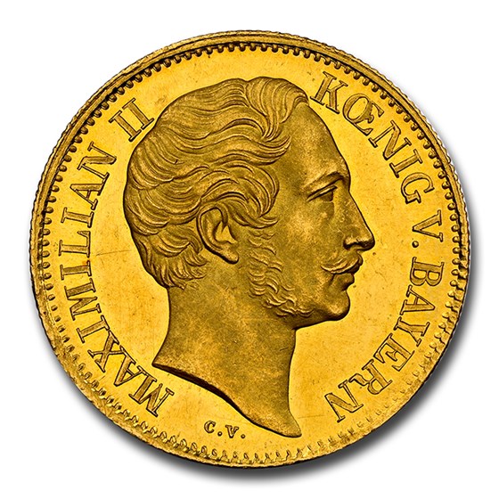 Buy 1853 Germany Bavaria Gold Ducat Maximilian II MS-63 NGC (DPL) | APMEX