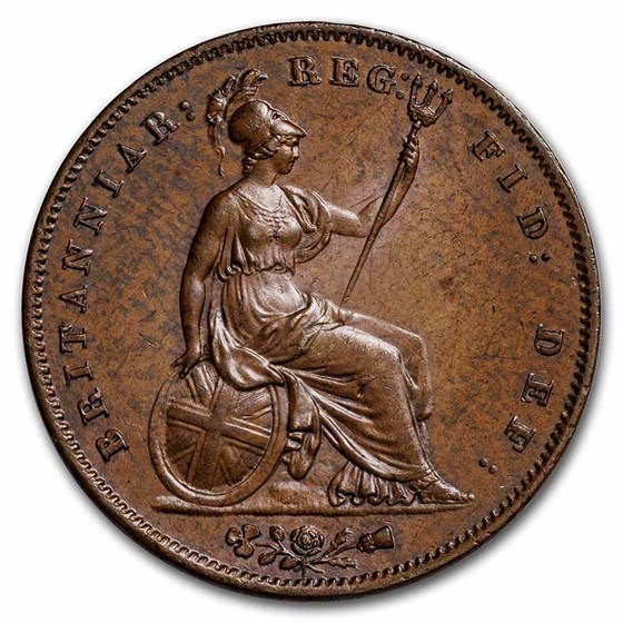 Buy 1853 Great Britain Copper Penny Victoria BU (Ornamental Trident ...