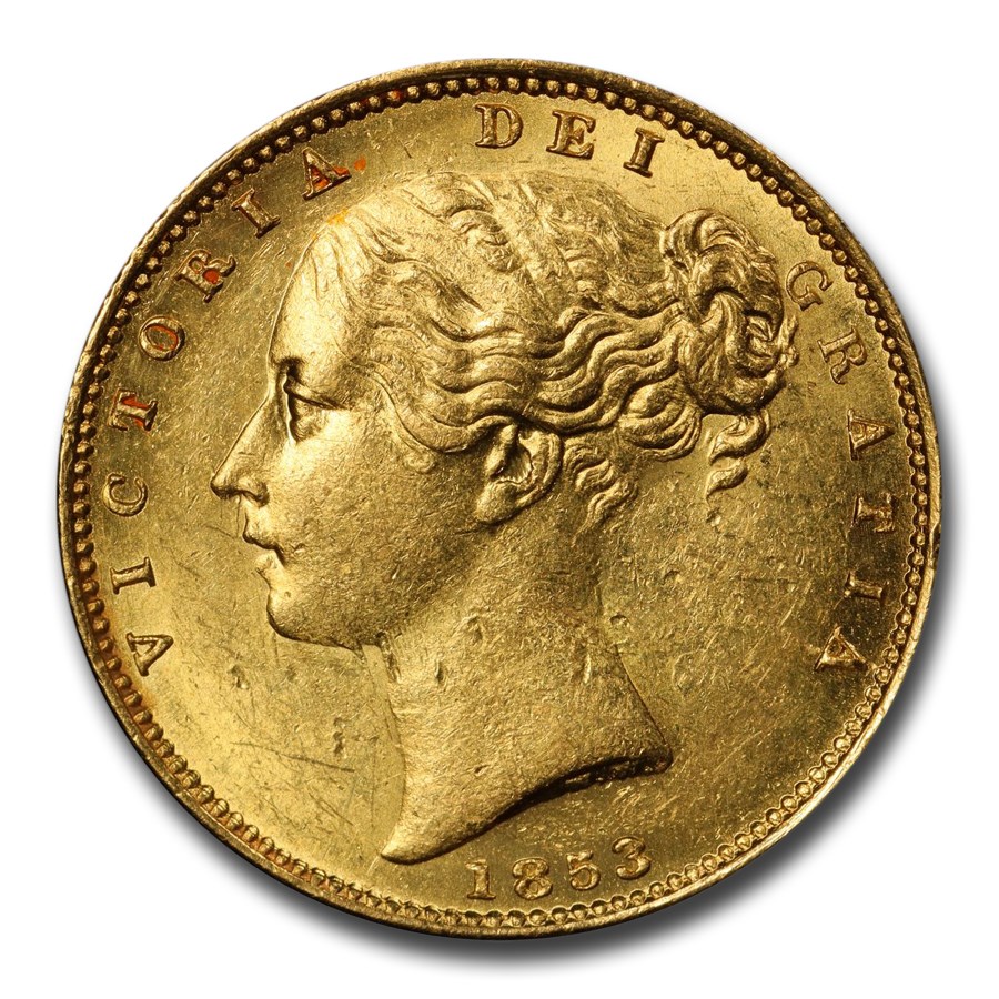 1853 Great Britain Gold Sovereign Victoria MS-61 PCGS
