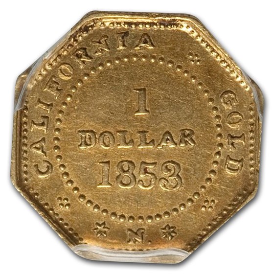 Buy 1853 Liberty Octagonal One Dollar Gold AU-55 PCGS (BG-531) | APMEX