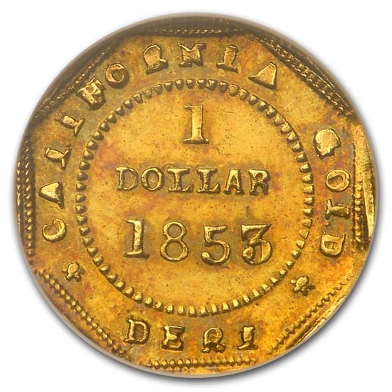 Buy 1853 Liberty Octagonal One Dollar Gold MS-61 NGC (BG-519) | APMEX