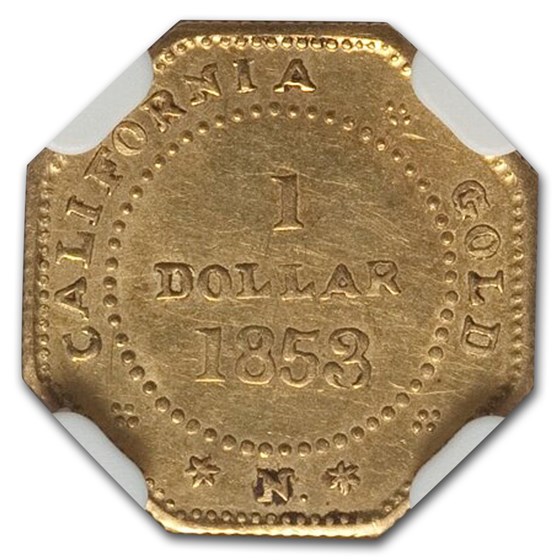 Buy 1853 Liberty Octagonal One Dollar Gold MS-62 NGC (BG-530) | APMEX