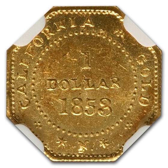 Buy 1853 Liberty Octagonal One Dollar Gold MS-63+ NGC (BG-530) | APMEX