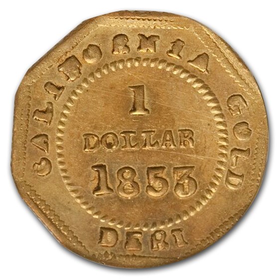 Buy 1853 Liberty Octagonal One Dollar Gold MS-63 PCGS (BG-514) | APMEX