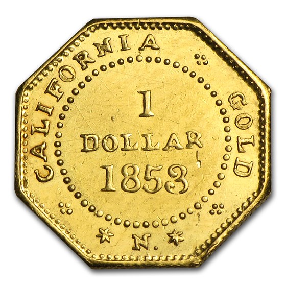 Buy 1853 Liberty Octagonal One Dollar Gold Unc (BG-530, Cleaned) | APMEX