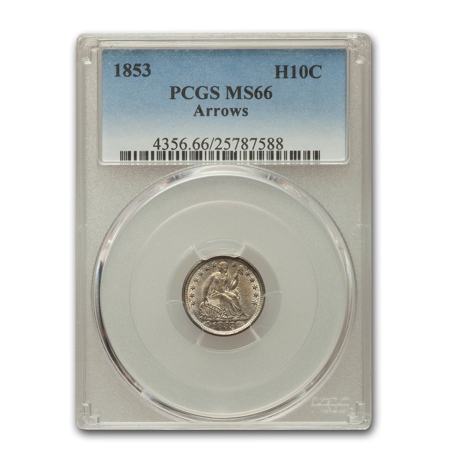Buy 1853 Liberty Seated Half Dime w/Arrows MS-66 PCGS | APMEX