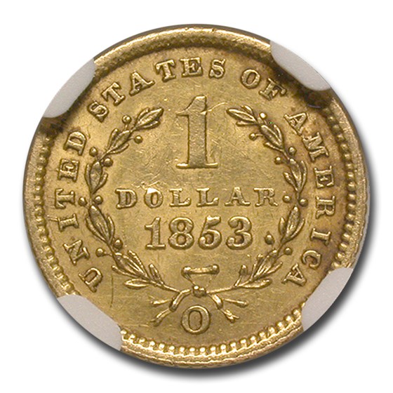 Buy 1853-O $1 Liberty Head Gold MS-61 NGC CAC | APMEX