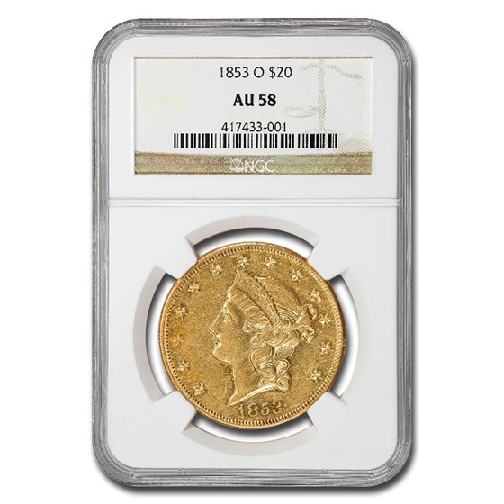 Buy 1853-O $20 Liberty Gold Double Eagle AU-58 NGC | APMEX