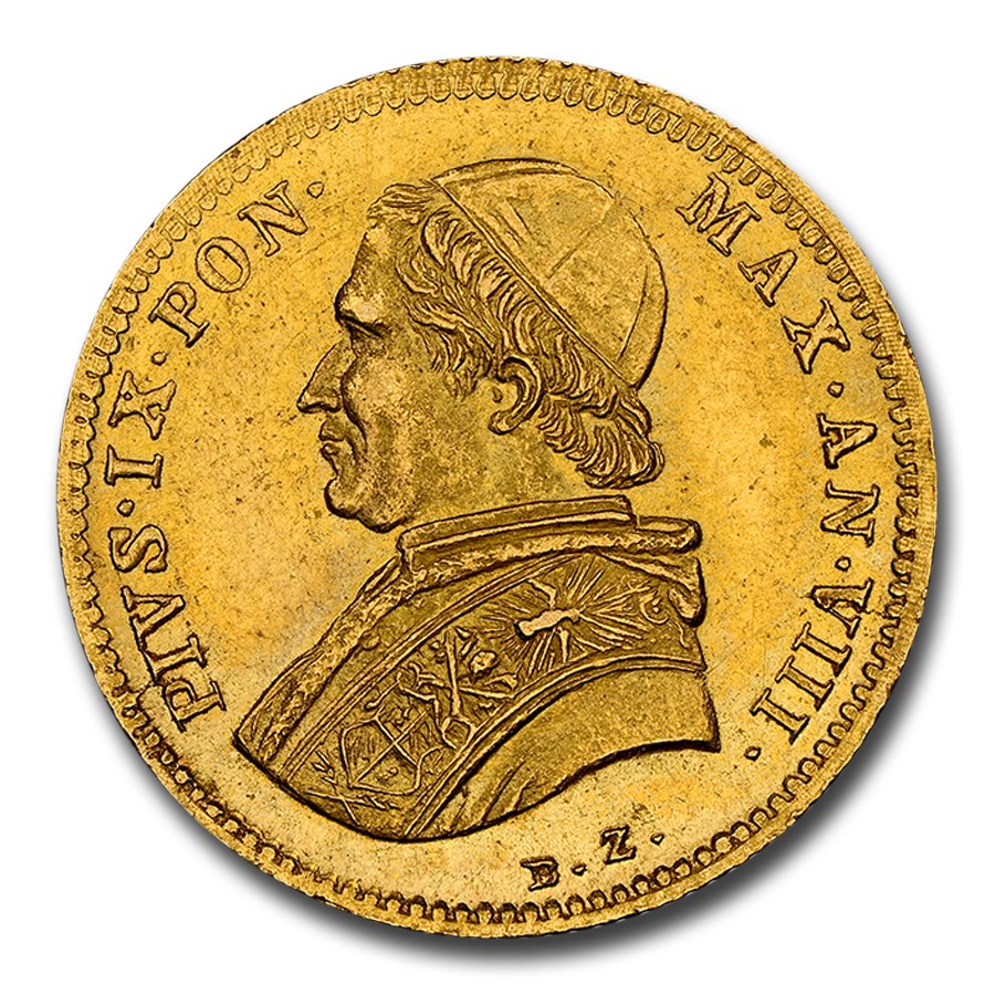 Buy 1853-R Papal States Gold Scudo Pius IX MS-64 | APMEX