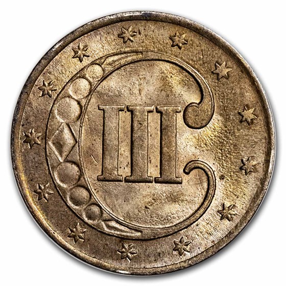 1853 Three Cent Silver BU
