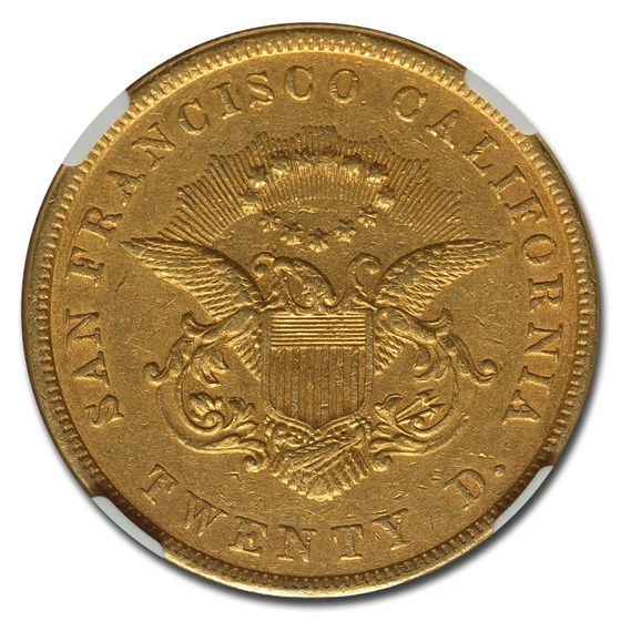 Buy 1854 $20 Kellogg & Co. Gold Double Eagle AU-58 NGC | APMEX