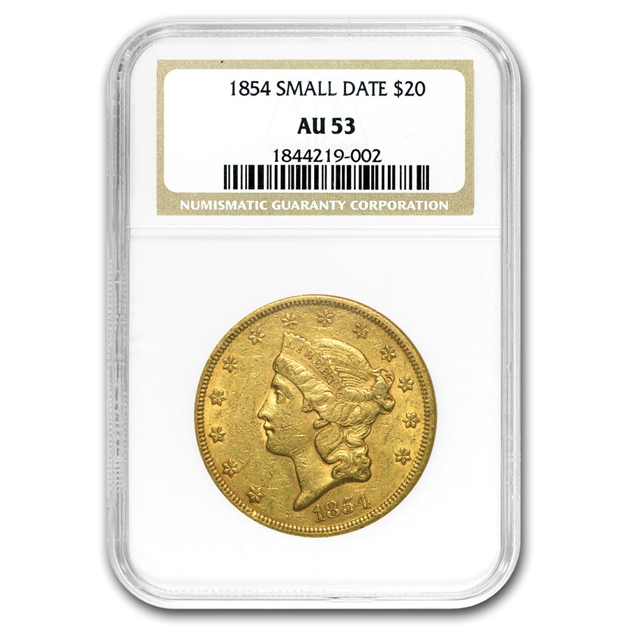 Buy 1854 $20 Liberty Gold Double Eagle AU-53 NGC (Small Date) | APMEX