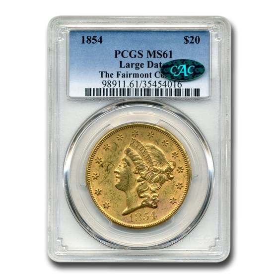 Buy 1854 $20 Liberty Gold Double Eagle MS-61 PCGS CAC (Large Date) | APMEX