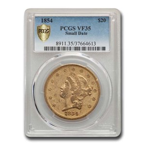 Buy 1854 $20 Liberty Gold Double Eagle VF-35 PCGS (Small Date) | APMEX