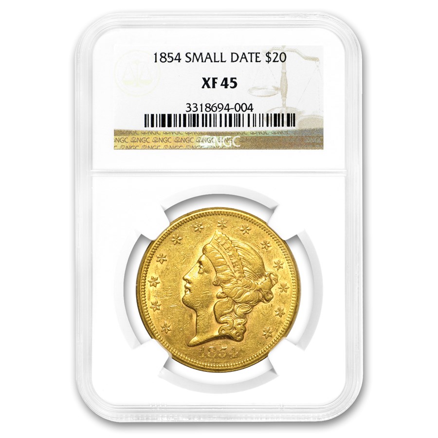 Buy 1854 $20 Liberty Gold Double Eagle XF-45 NGC (Small Date) | APMEX
