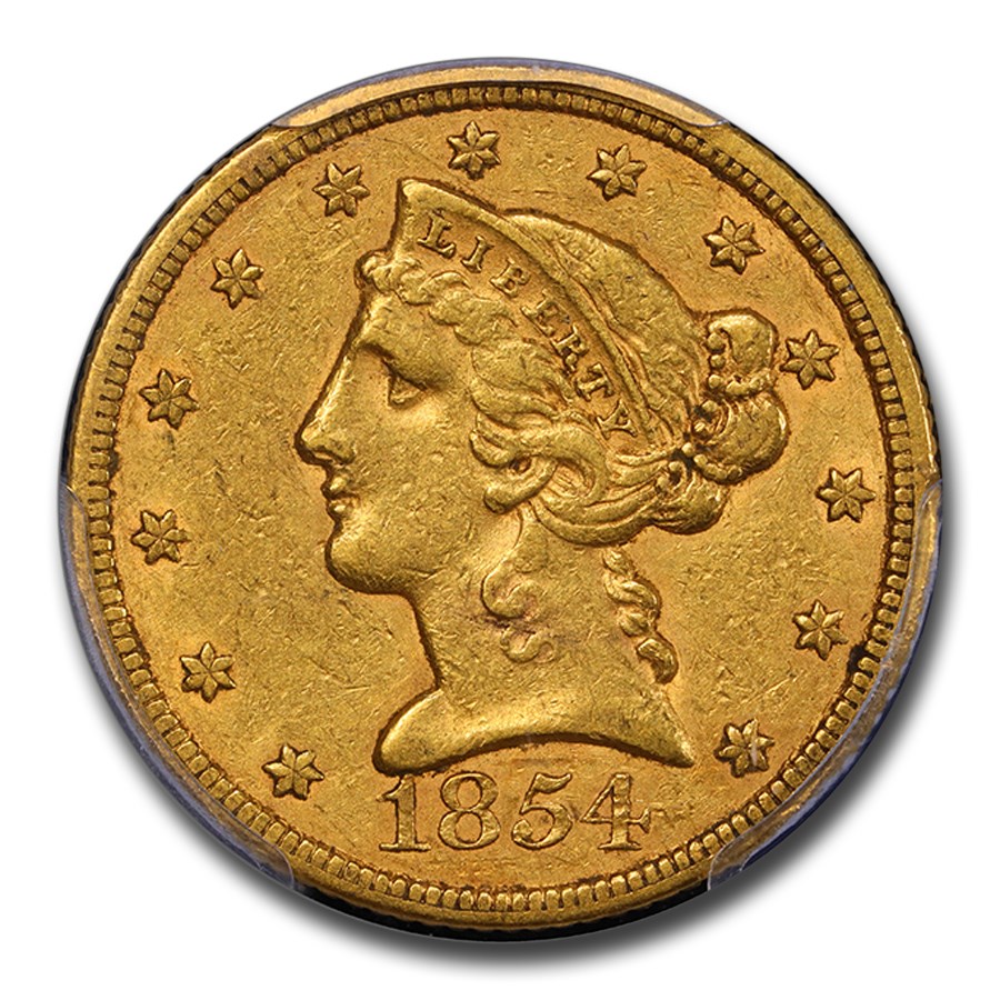 Buy 1854 $5 Liberty Gold Half Eagle XF-45 PCGS CAC | APMEX