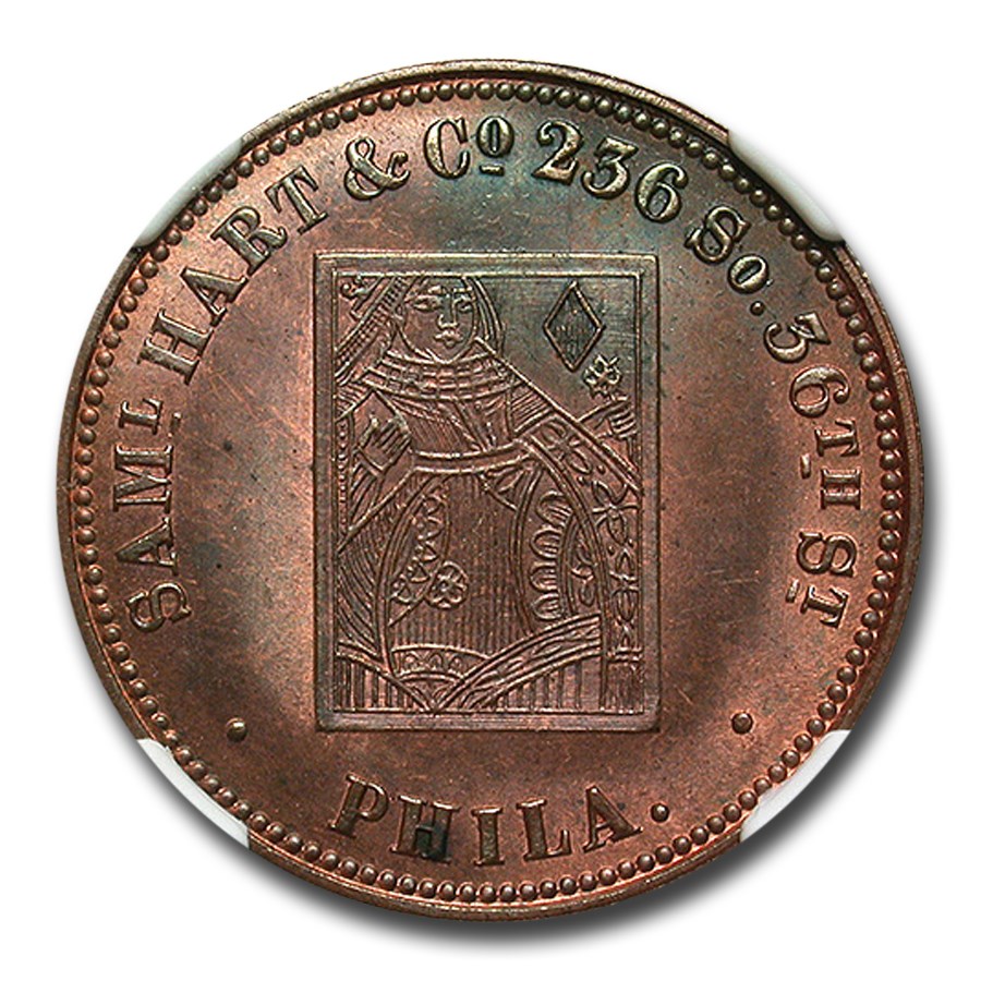 Buy 1854-57 Saml. Hart & Co. Phila Token MS-65 NGC (R/B, M-PA 197A) | APMEX