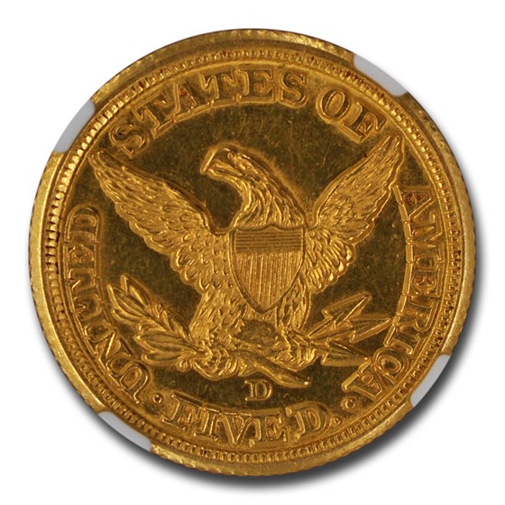 Buy 1854-D $5 Liberty Gold Half Eagle MS-61 NGC | APMEX