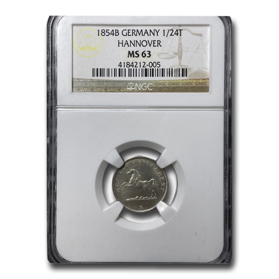 1854 Germany 1/24 Thaler MS-63 NGC