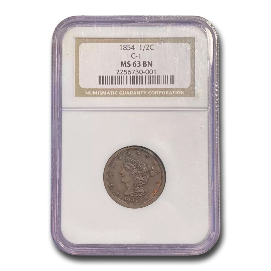Buy 1854 Half Cent MS-63 NGC (Brown) | APMEX