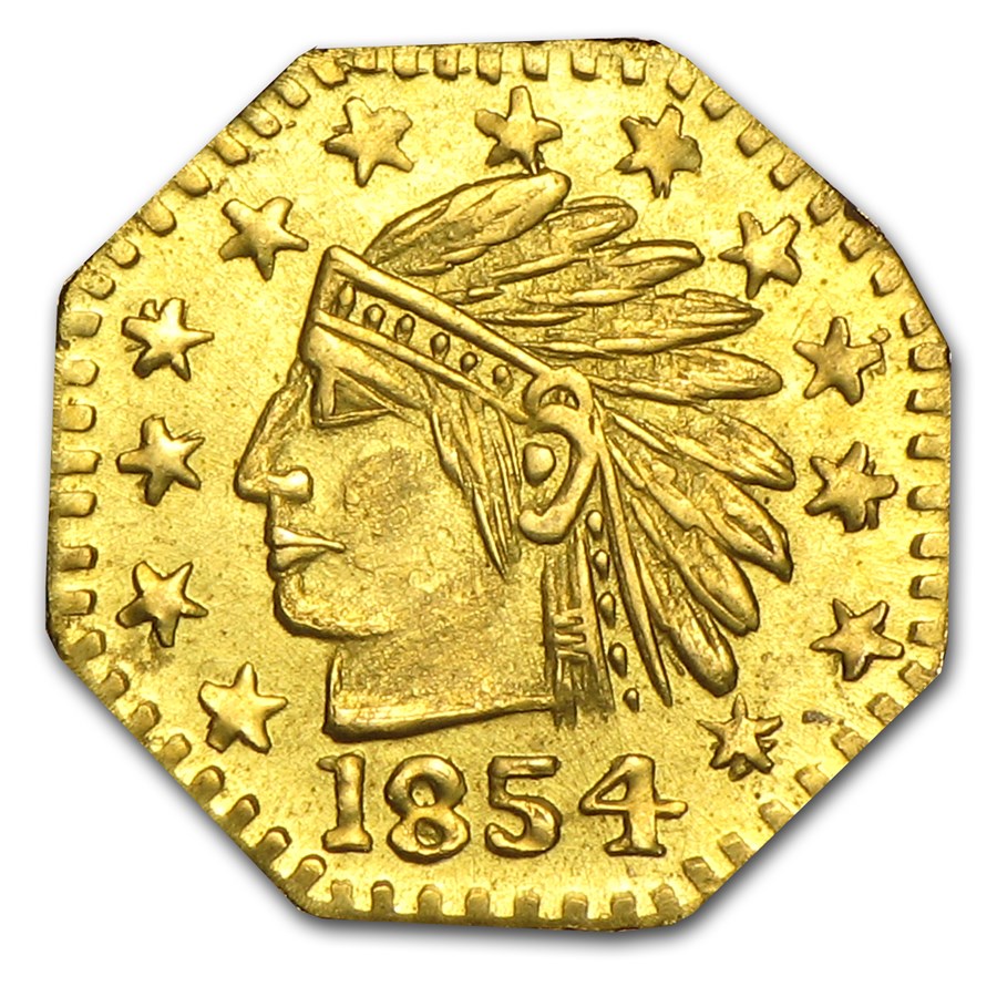 Buy 1854 Indian Octagonal Gold Token MS-62 | APMEX