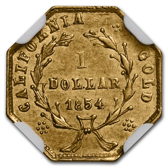 Buy 1854 Liberty Octagonal One Dollar Gold AU-58 NGC (BG-532) | APMEX