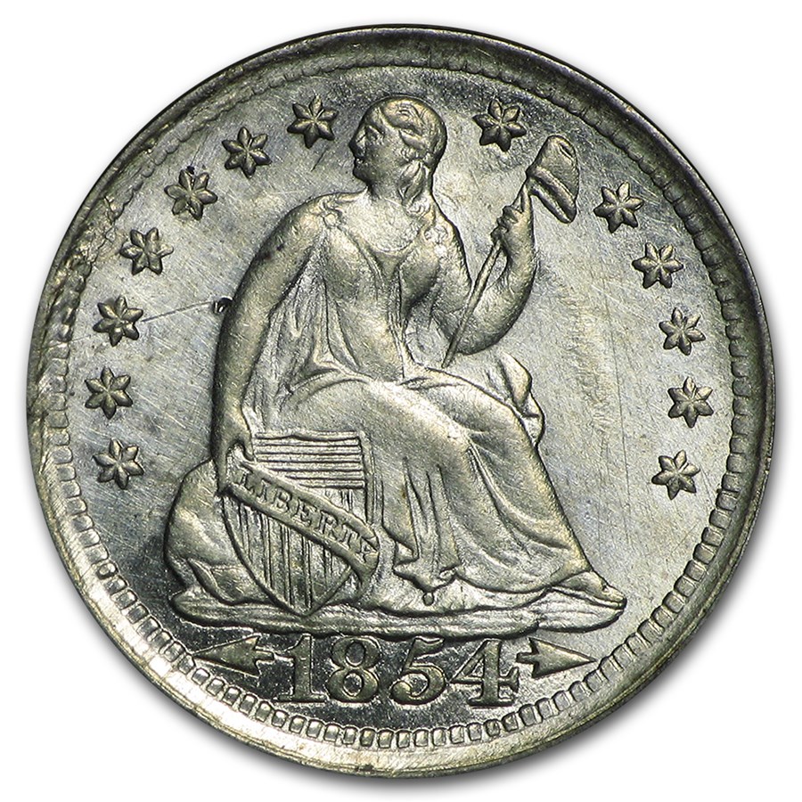 Buy 1854 Liberty Seated Half Dime AU | APMEX