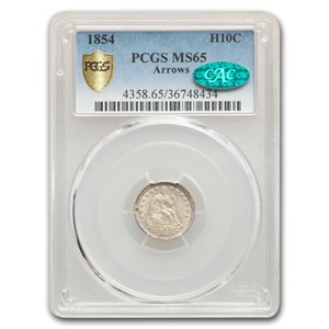 Buy 1854 Liberty Seated Half Dime MS-65 PCGS CAC (Arrows) | APMEX