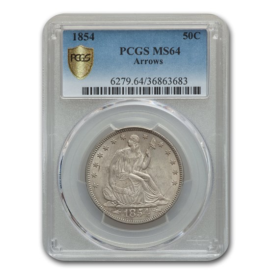 Buy 1854 Liberty Seated Half Dollar MS-64 PCGS (Arrows) | APMEX