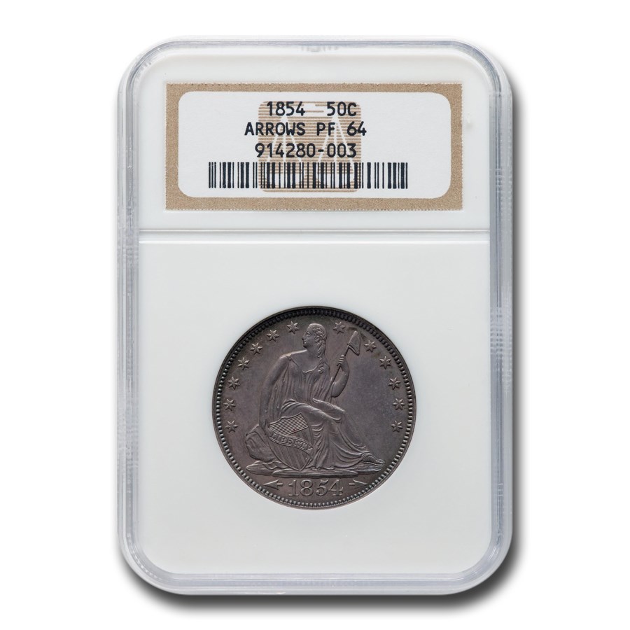 Buy 1854 Liberty Seated Half Dollar PF-64 Arrows | APMEX