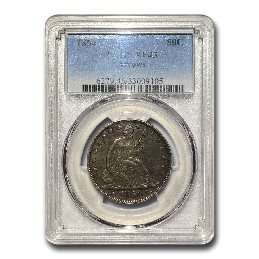 Buy 1854 Liberty Seated Half Dollar XF-45 PCGS | APMEX