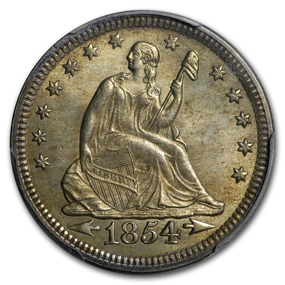 Buy 1854 Liberty Seated Quarter MS-63 PCGS (Arrows) | APMEX