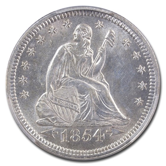 Buy 1854 Liberty Seated Quarter MS-63+ PCGS (Arrows) | APMEX