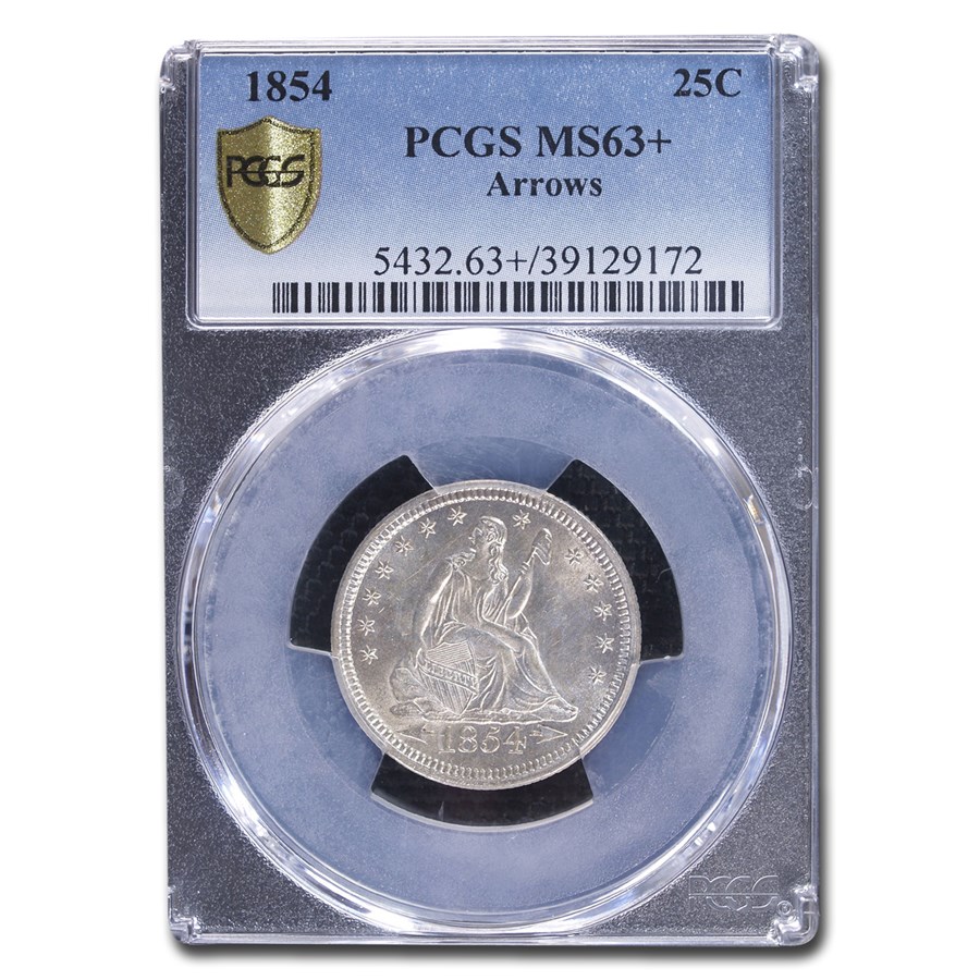 Buy 1854 Liberty Seated Quarter MS-63+ PCGS (Arrows) | APMEX